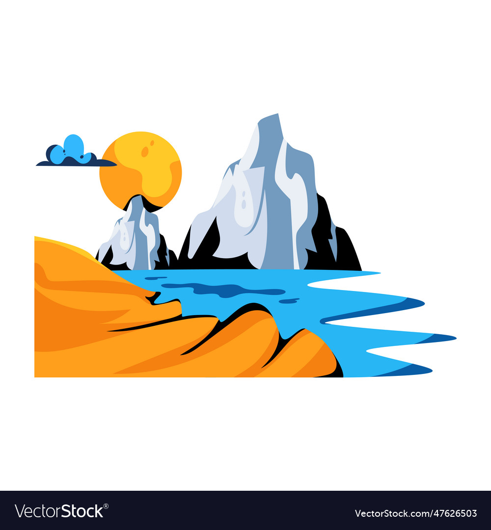Beach landscape Royalty Free Vector Image - VectorStock