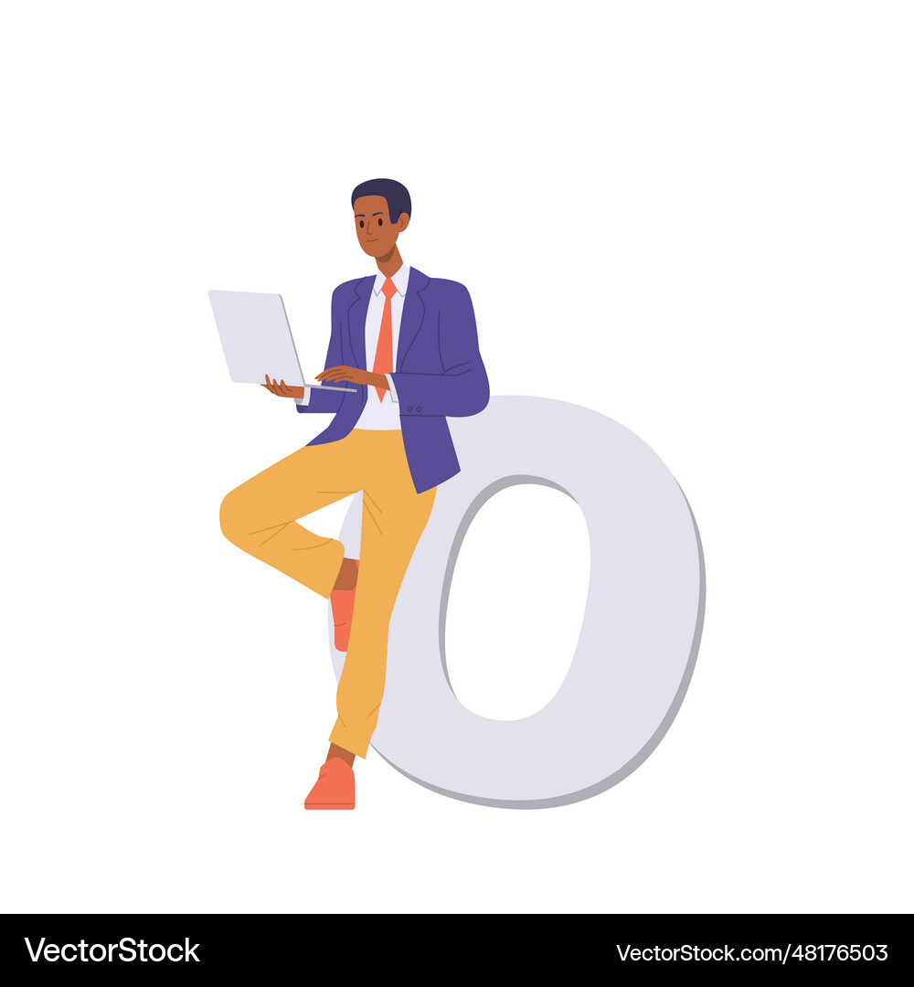 Businessman remote worker cartoon character Vector Image