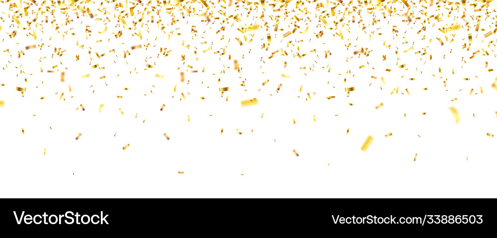 Christmas golden confetti falling shiny glitter Vector Image