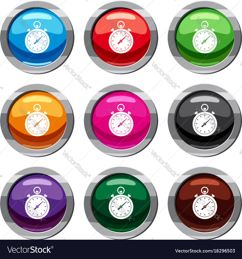 Chronometer set 9 collection Royalty Free Vector Image