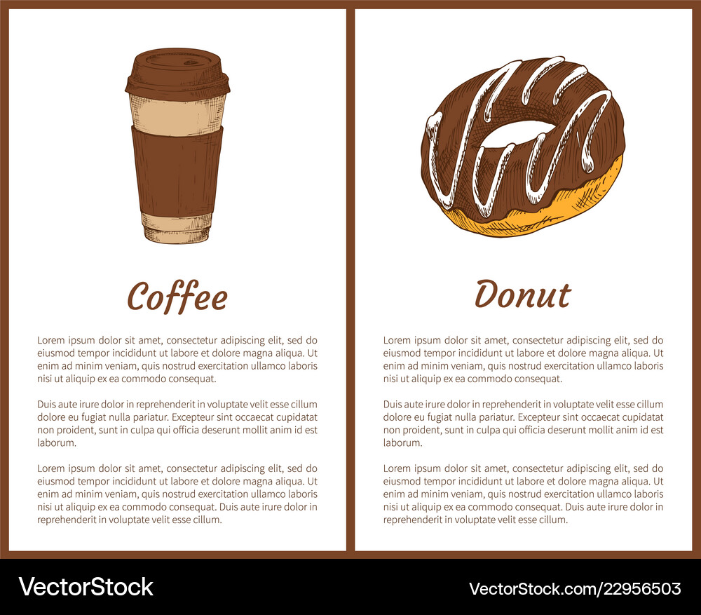Coffee and donut breakfast Royalty Free Vector Image