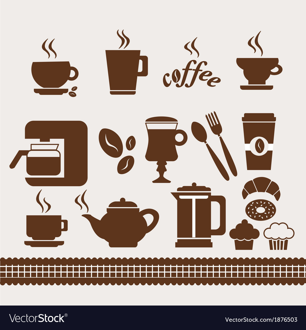 Coffee set Royalty Free Vector Image - VectorStock
