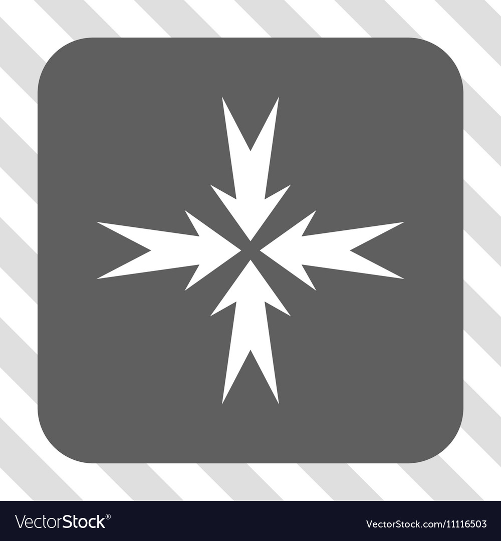 Compression arrows rounded square button Vector Image