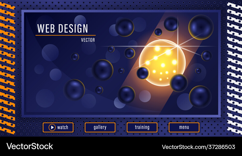 Fantastic 3d glowing transparent yellow ball Vector Image