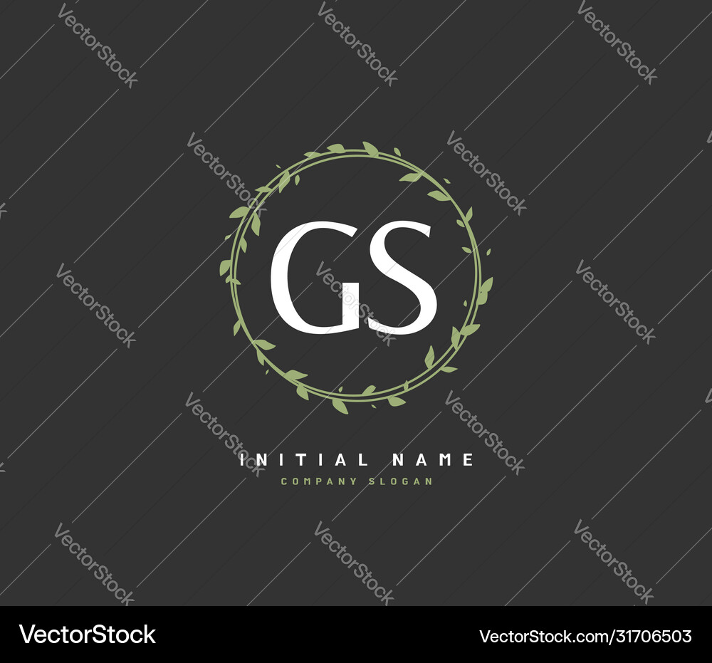 G s gs beauty initial logo handwriting Royalty Free Vector