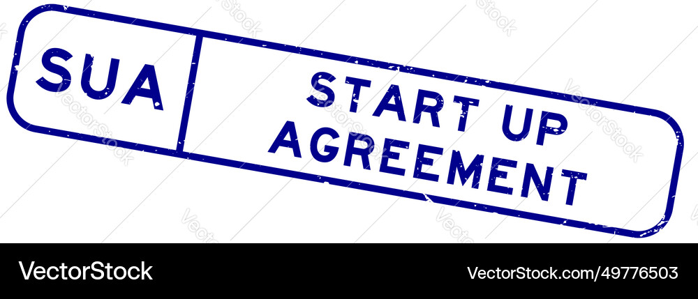 Grunge blue sua start up agreement word square Vector Image