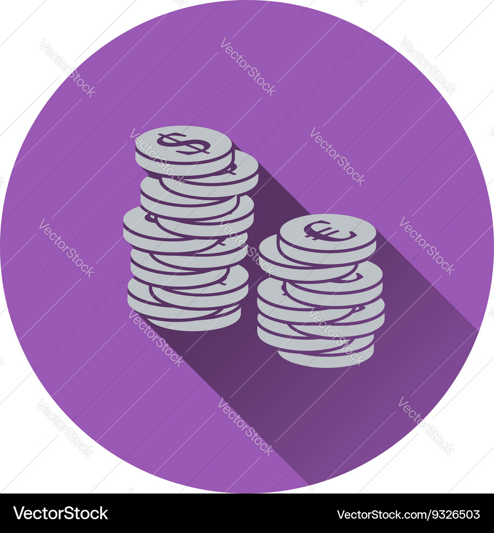 Icon of stack of coins Royalty Free Vector Image
