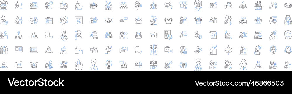 Job development line icons collection nerking Vector Image