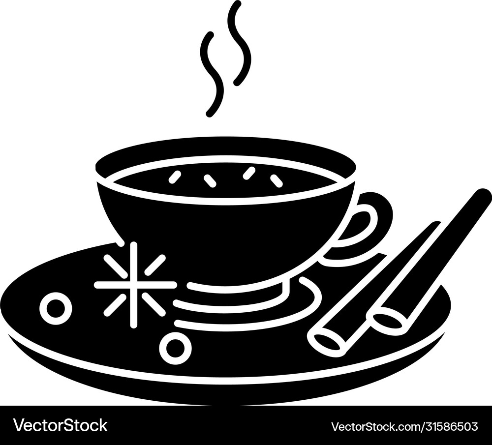 Masala chai black glyph icon Royalty Free Vector Image