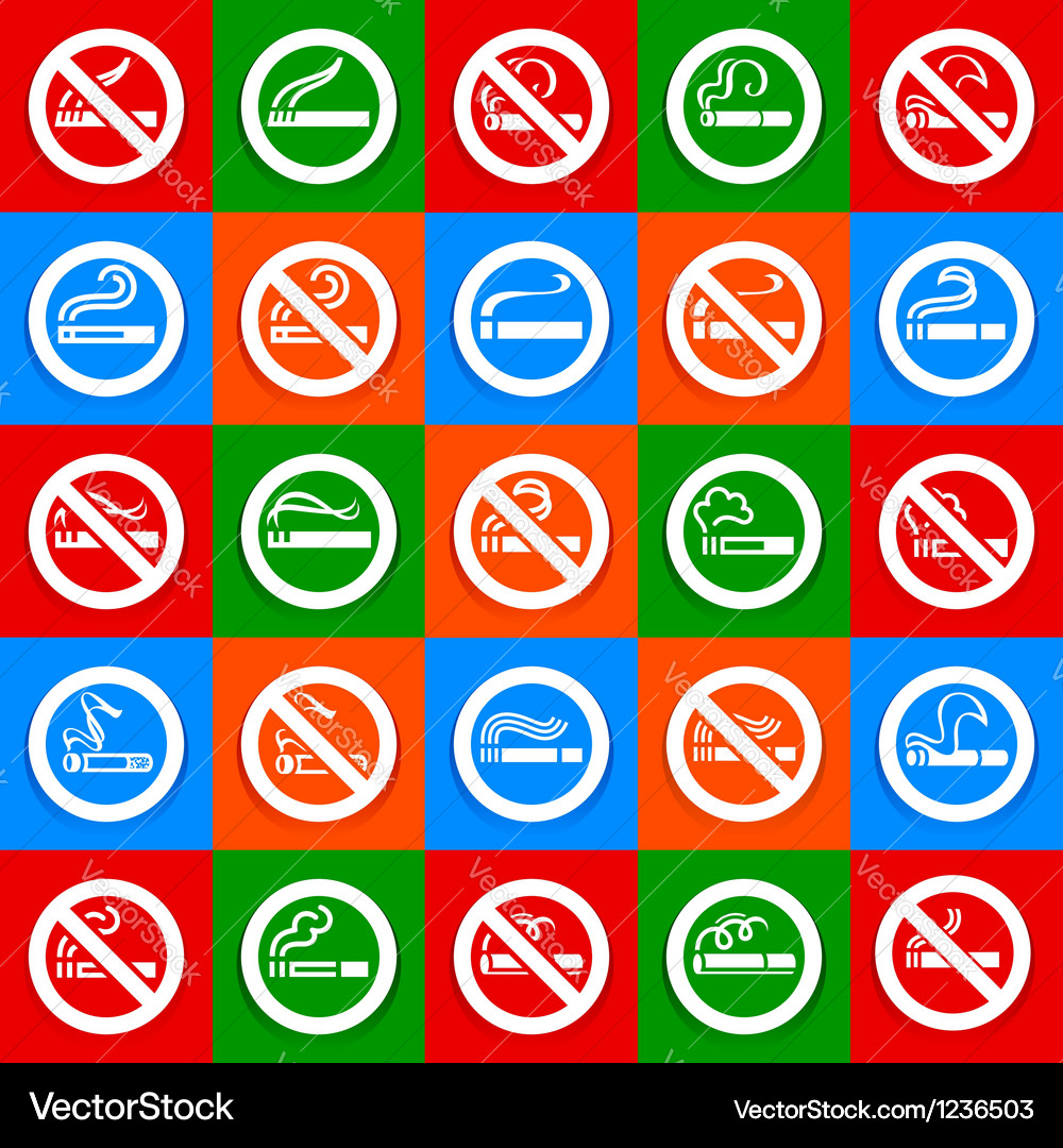No smoking and area - big set stickers Royalty Free Vector