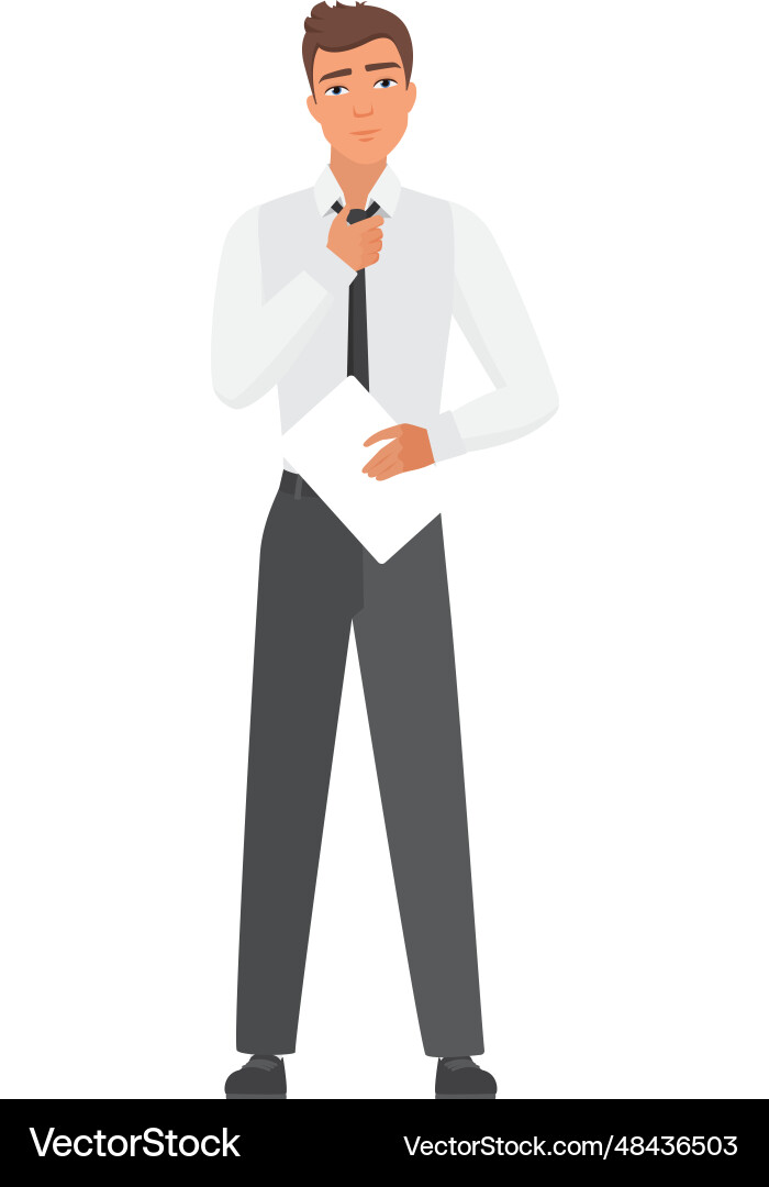 Office employee man in classic suit Royalty Free Vector