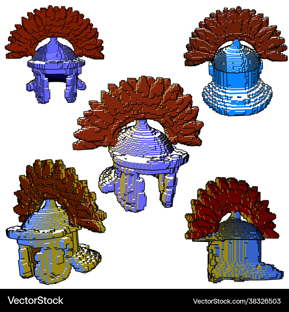 Roman helmet voxel art graphics centurion Vector Image