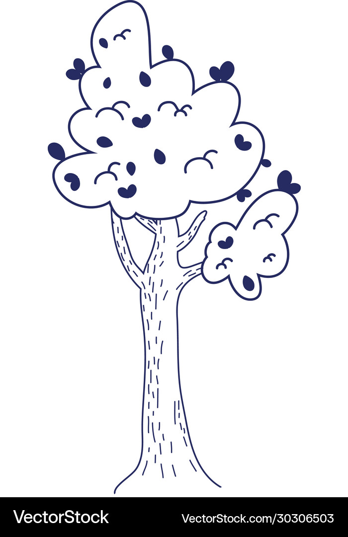 Tree foliage leaves greenery cartoon isolated icon