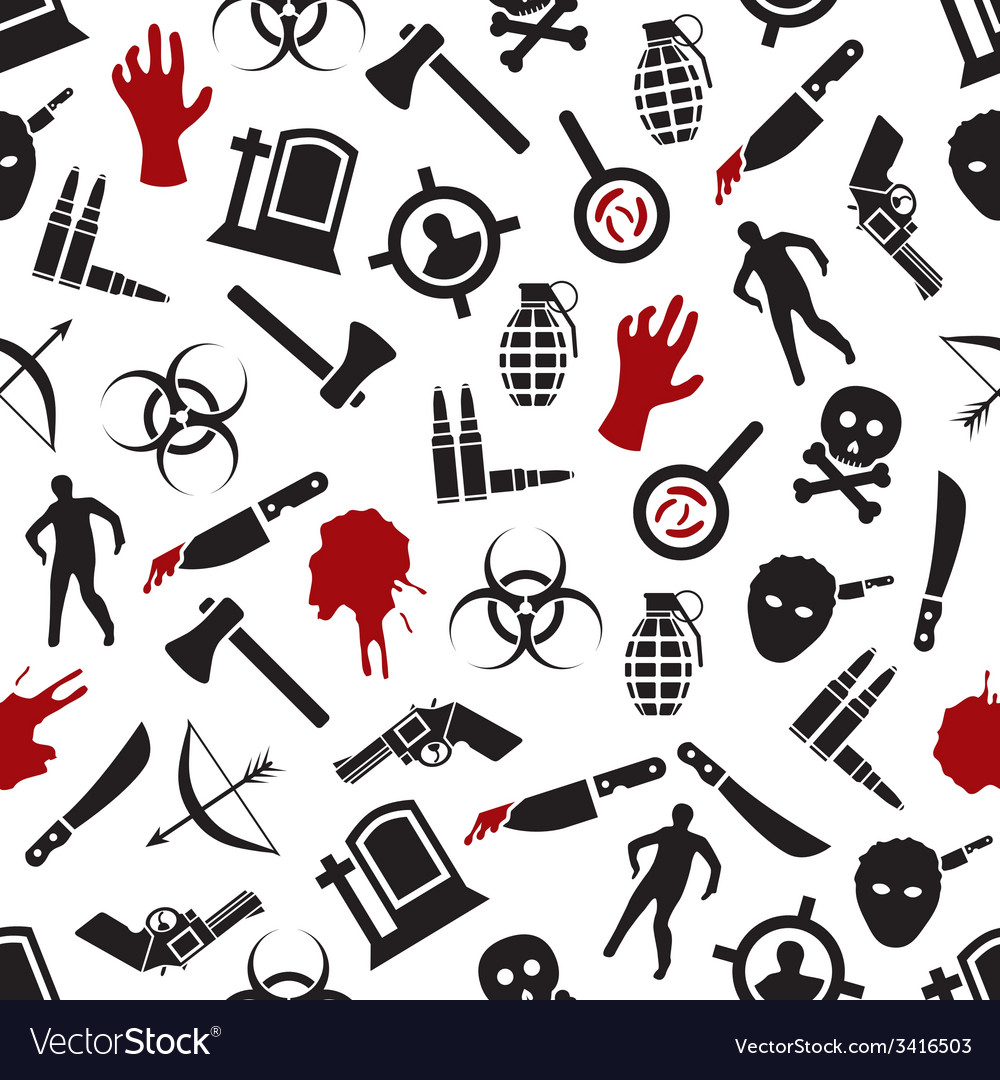 Zombie seamless pattern Royalty Free Vector Image