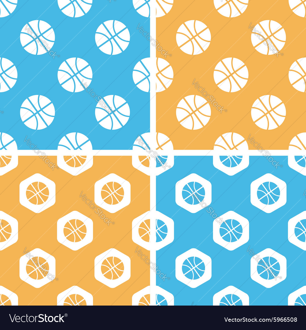 Basketball pattern set colored Royalty Free Vector Image