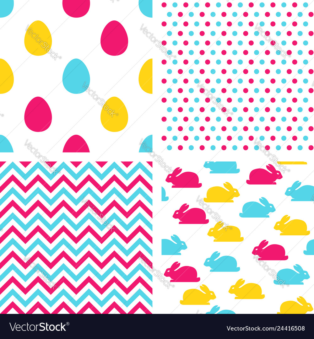 Easter seamless patterns backgrounds for easter Vector Image