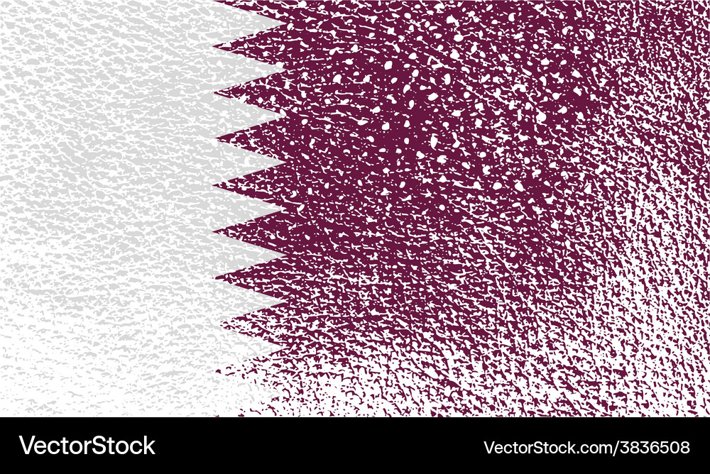 Flag of qatar with old texture Royalty Free Vector Image
