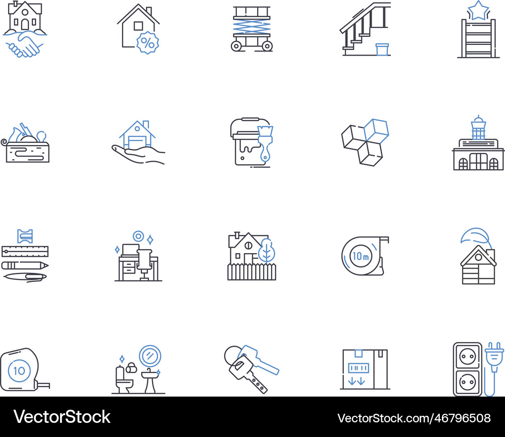 Homey line icons collection comfortable cozy Vector Image