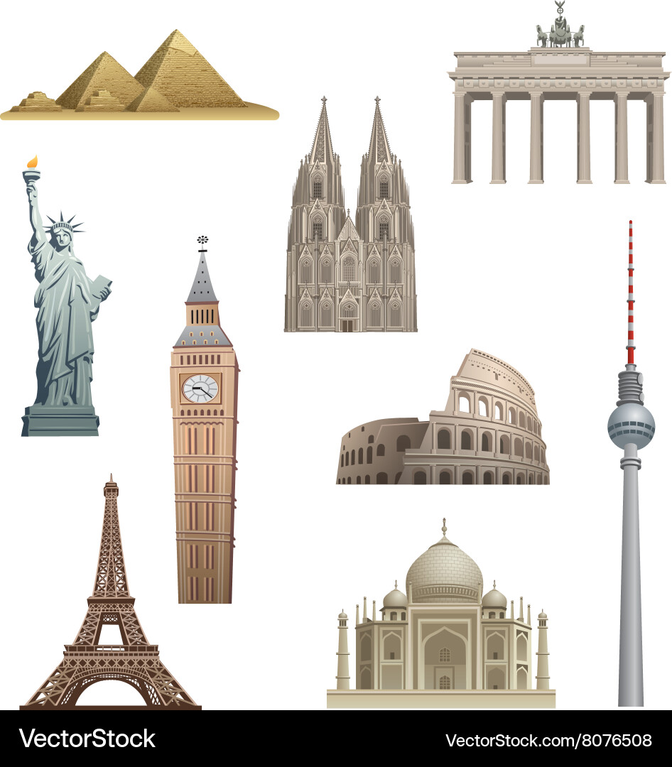Landmarks of the world Royalty Free Vector Image