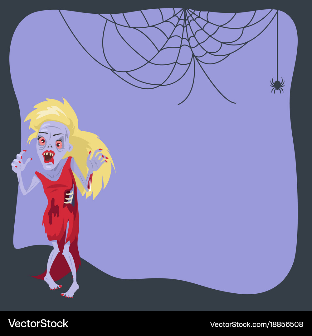 Poster with female monster Royalty Free Vector Image