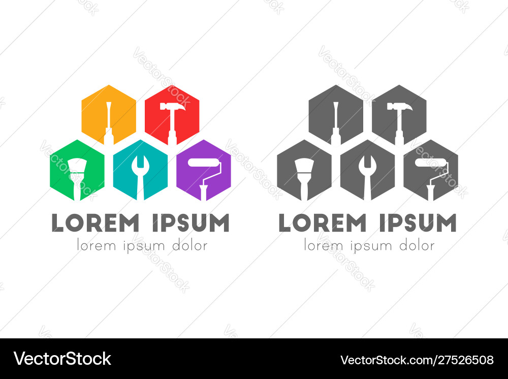 Repair and maintenance logo Royalty Free Vector Image