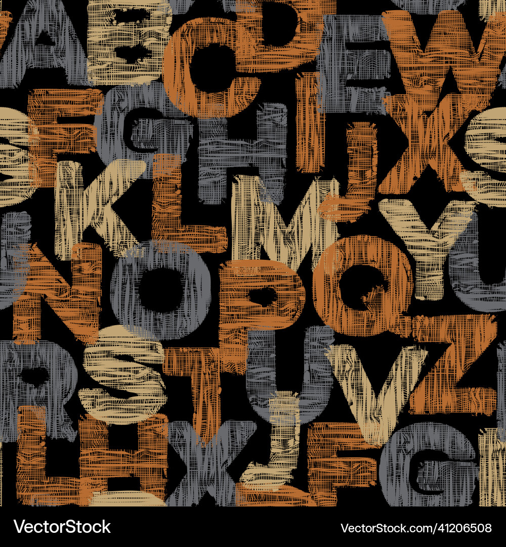 Seamless pattern of textile english letters Vector Image