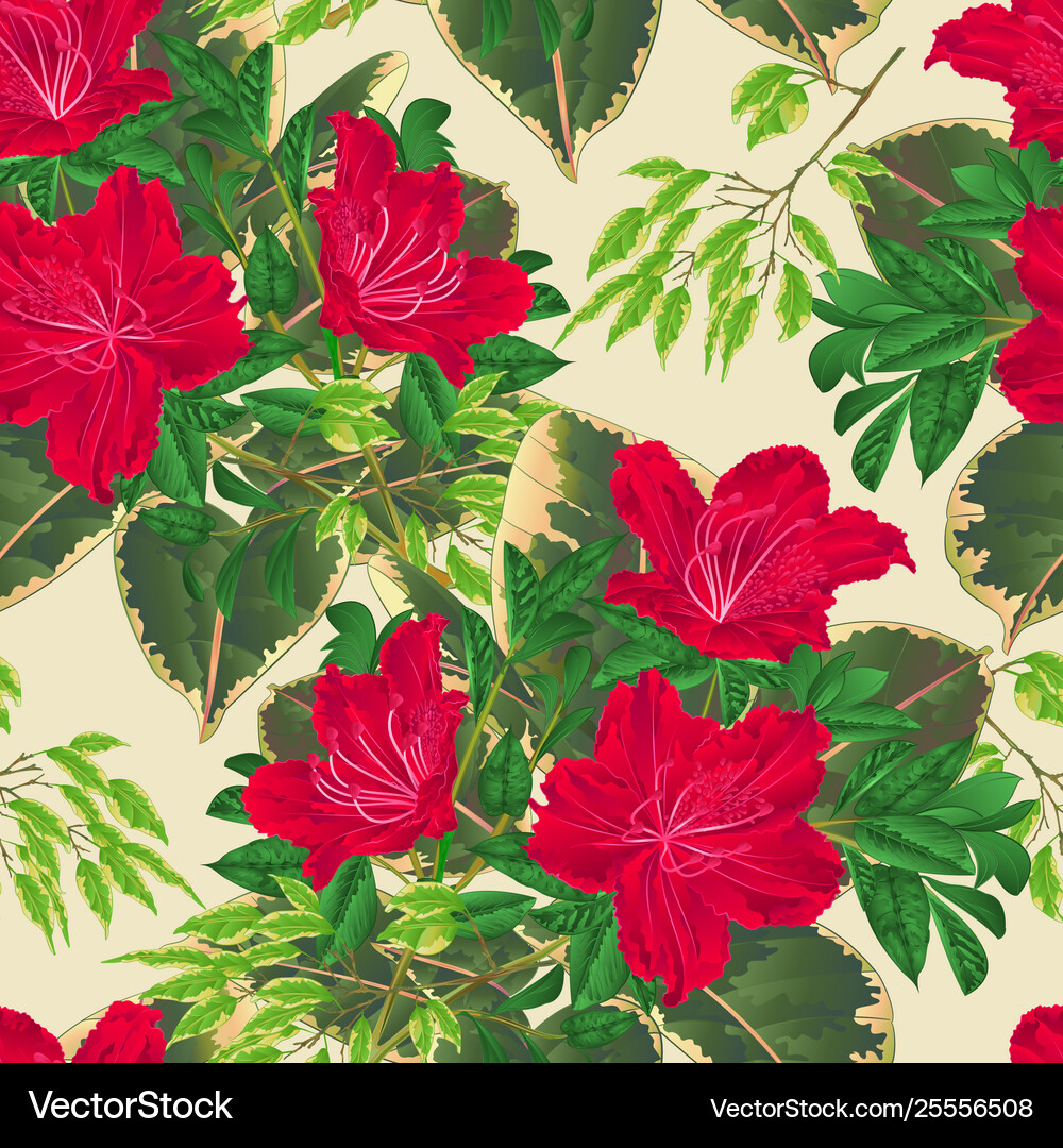 Seamless texture bouquet with tropical flowers Vector Image