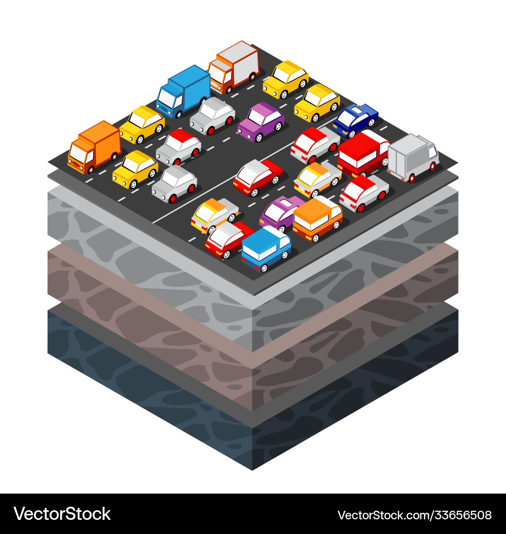 Soil layers cross section geological transport Vector Image