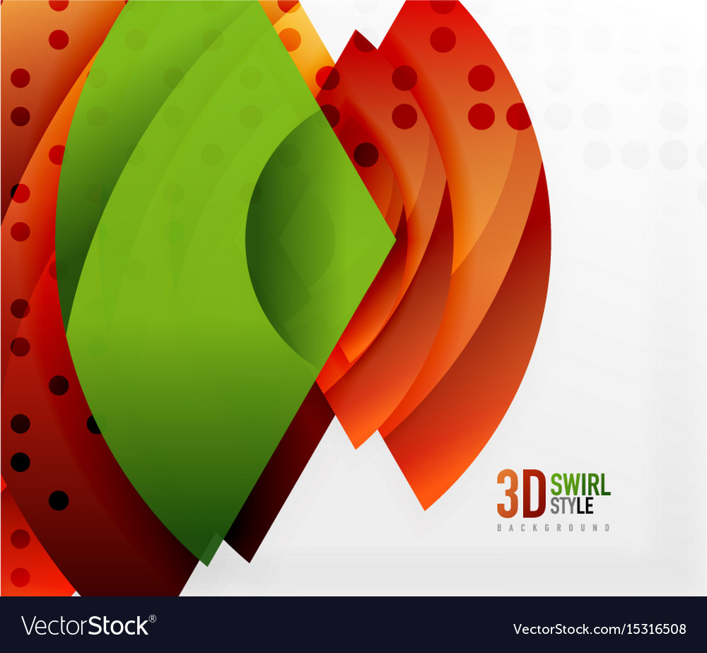 Swirl and wave 3d effect objects abstract Vector Image