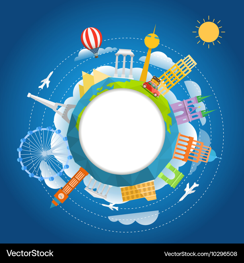 Travel around the world concept template Vector Image