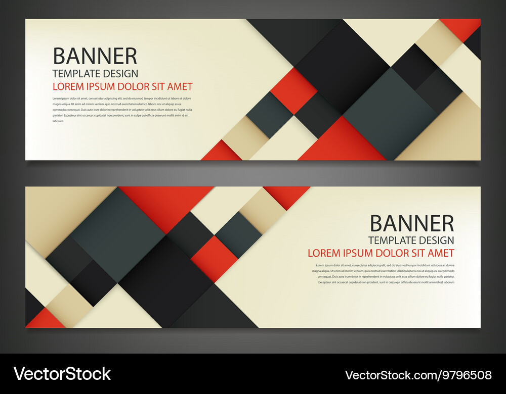 Two banners with colorful squares business design Vector Image