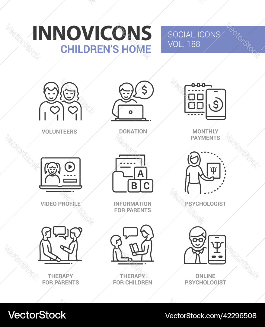 Volunteering and parenting - line design style Vector Image