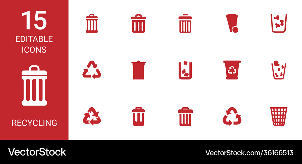 15 recycling icons Royalty Free Vector Image - VectorStock