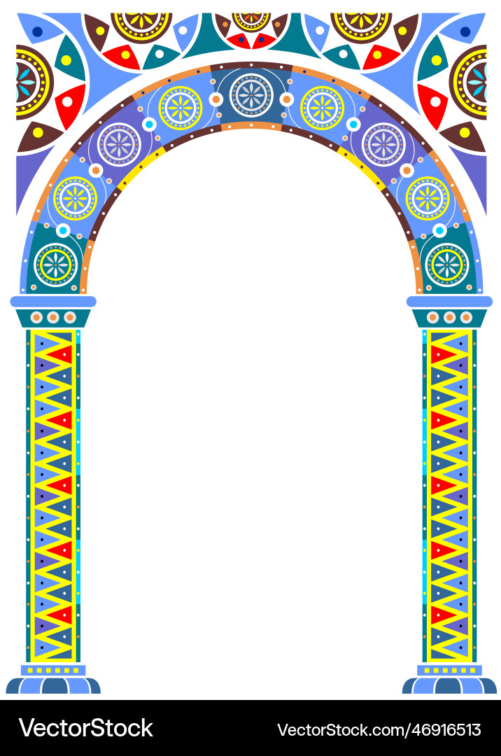 Bright arch for a toy attraction or circus Vector Image