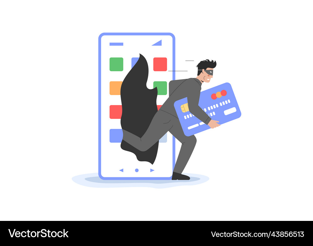 Concept of transaction security cyber crime Vector Image