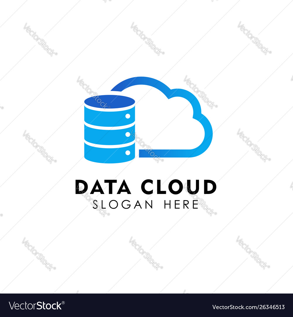 Data cloud logo design template server Royalty Free Vector