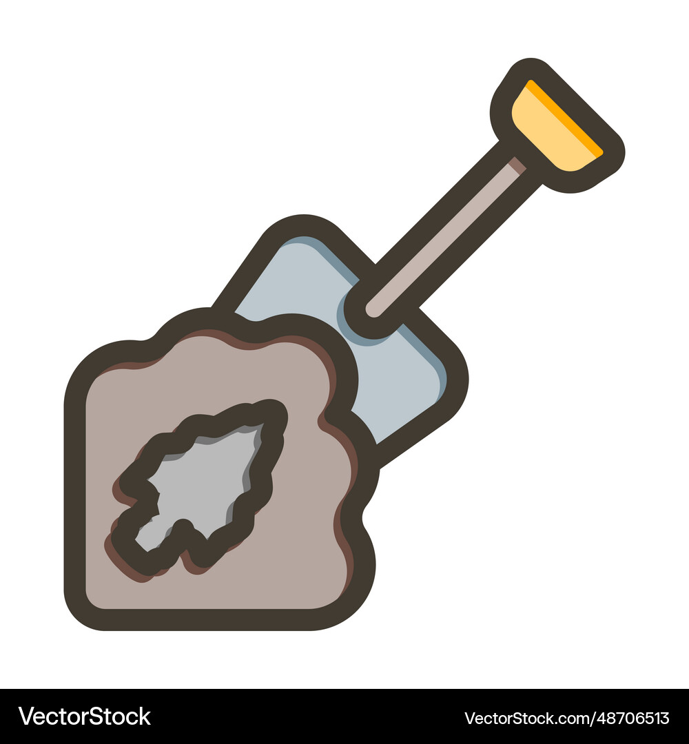 Excavation thick line filled colors icon Vector Image