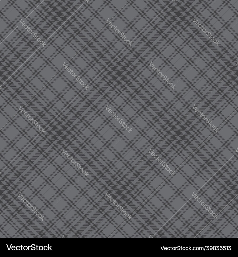 Grey diagonal plaid tartan textured seamless Vector Image