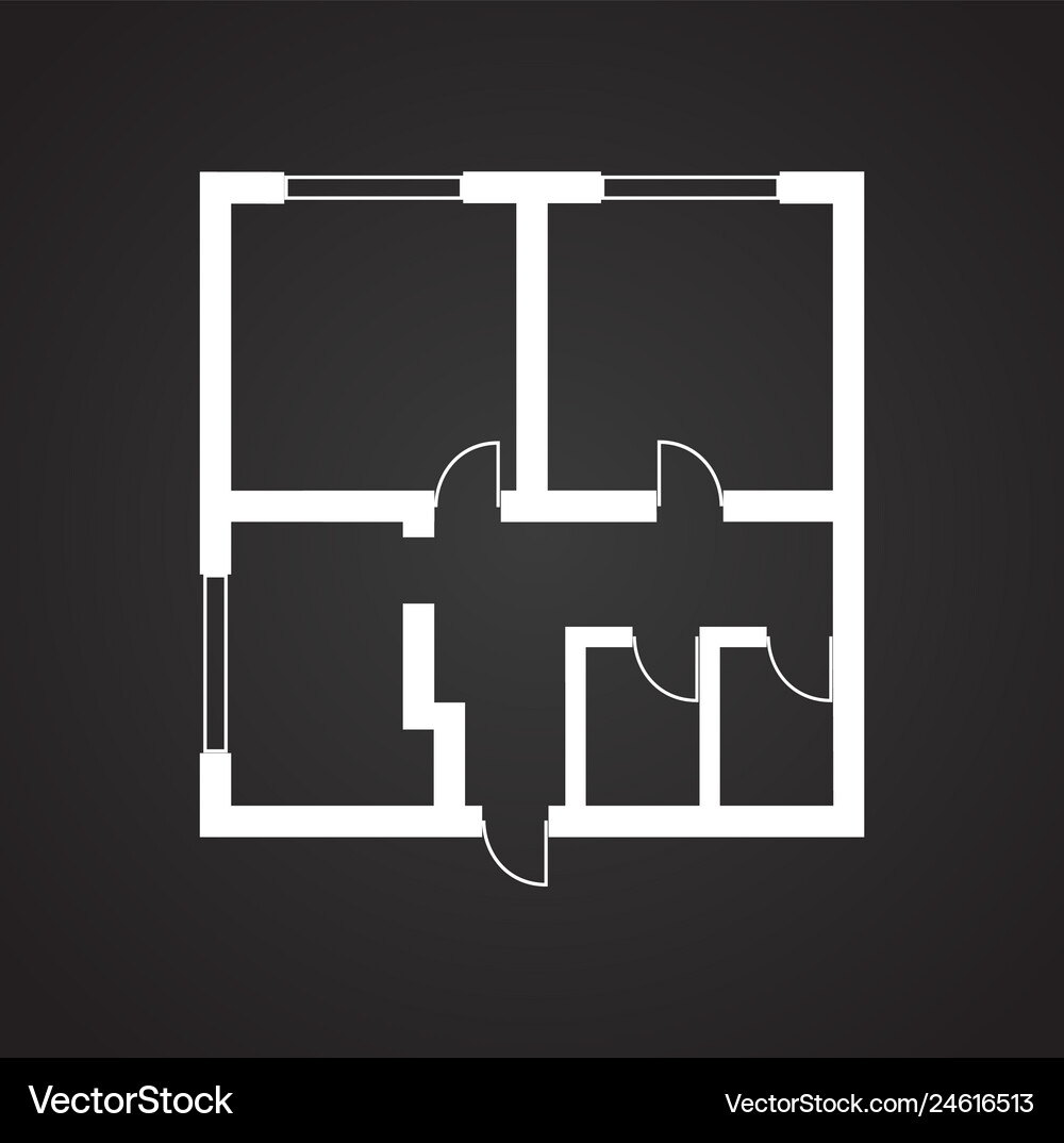Home blueprint icon on background for graphic Vector Image