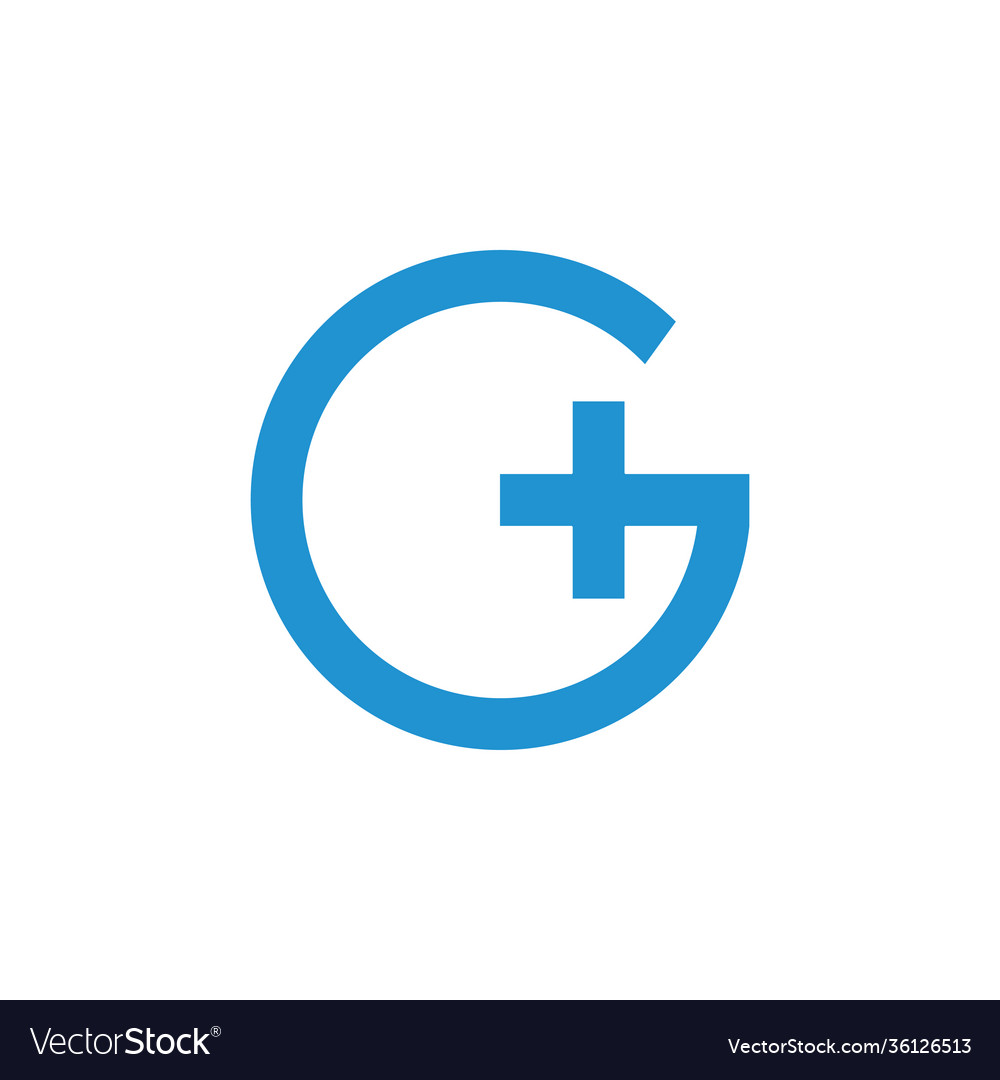 Letter g plus medical simple logo Royalty Free Vector Image