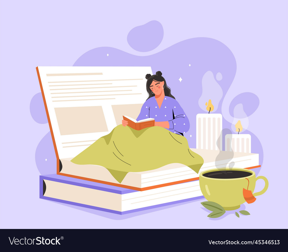 Reading hobby concept Royalty Free Vector Image