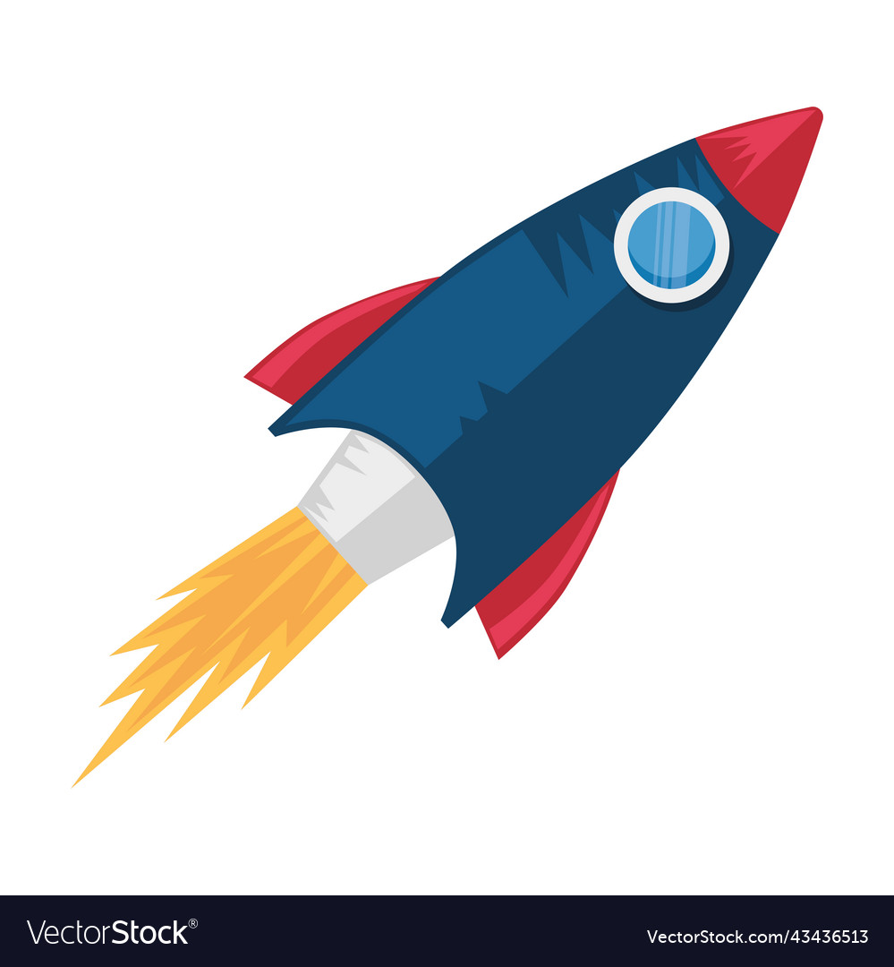 Rocket flying space outer Royalty Free Vector Image