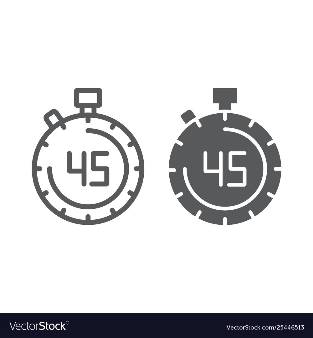 Stopwatch Line And Glyph Icon Countdown Time Vector Image