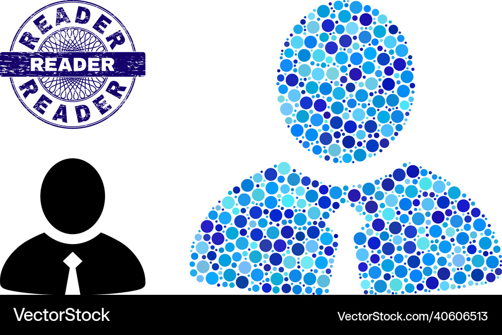 Textured reader round guilloche seal and clerk Vector Image