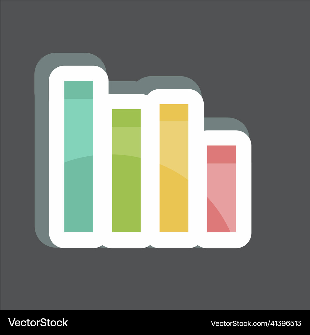 Vertical bars sticker in trendy isolated on black Vector Image