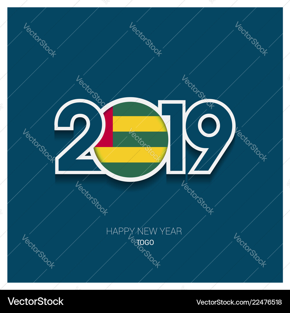 2019 togo typography happy new year background Vector Image