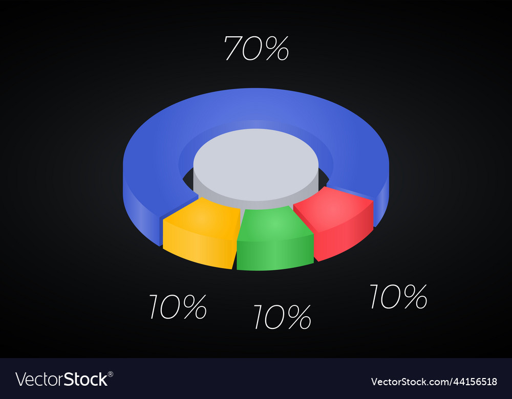 3d donut chart infographic concept with four Vector Image