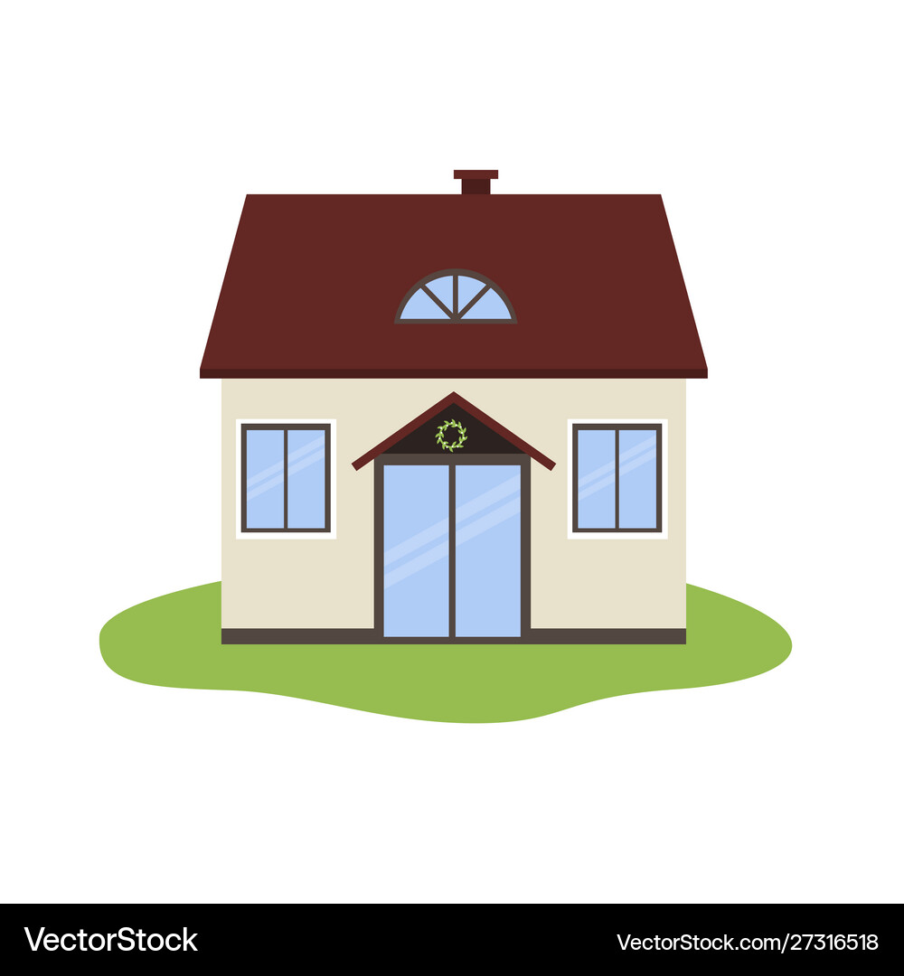 Cartoon house icon isolated Royalty Free Vector Image