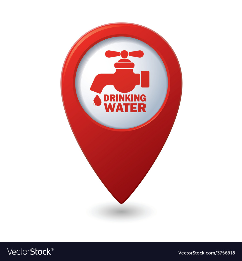 Drinking water red pointer Royalty Free Vector Image