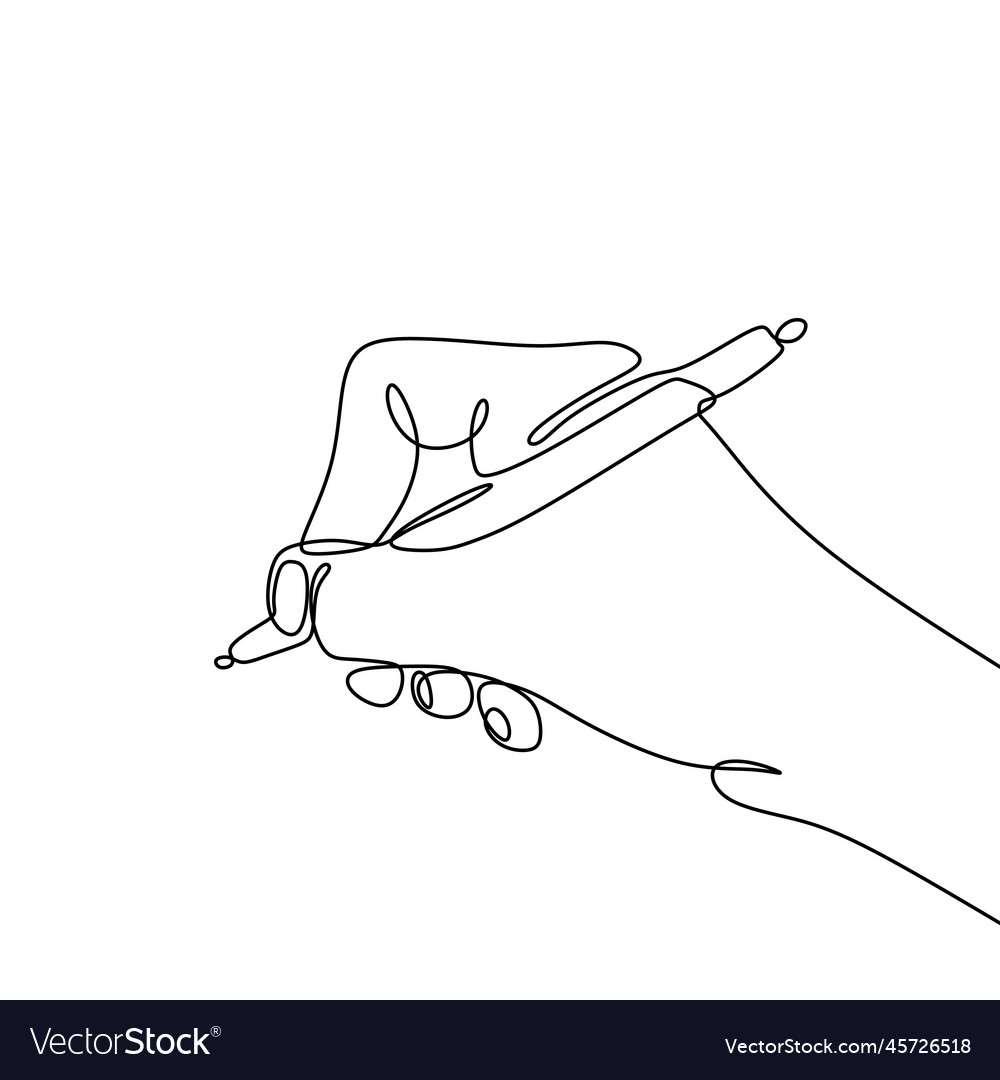 Hand writing continuous one line drawing Vector Image
